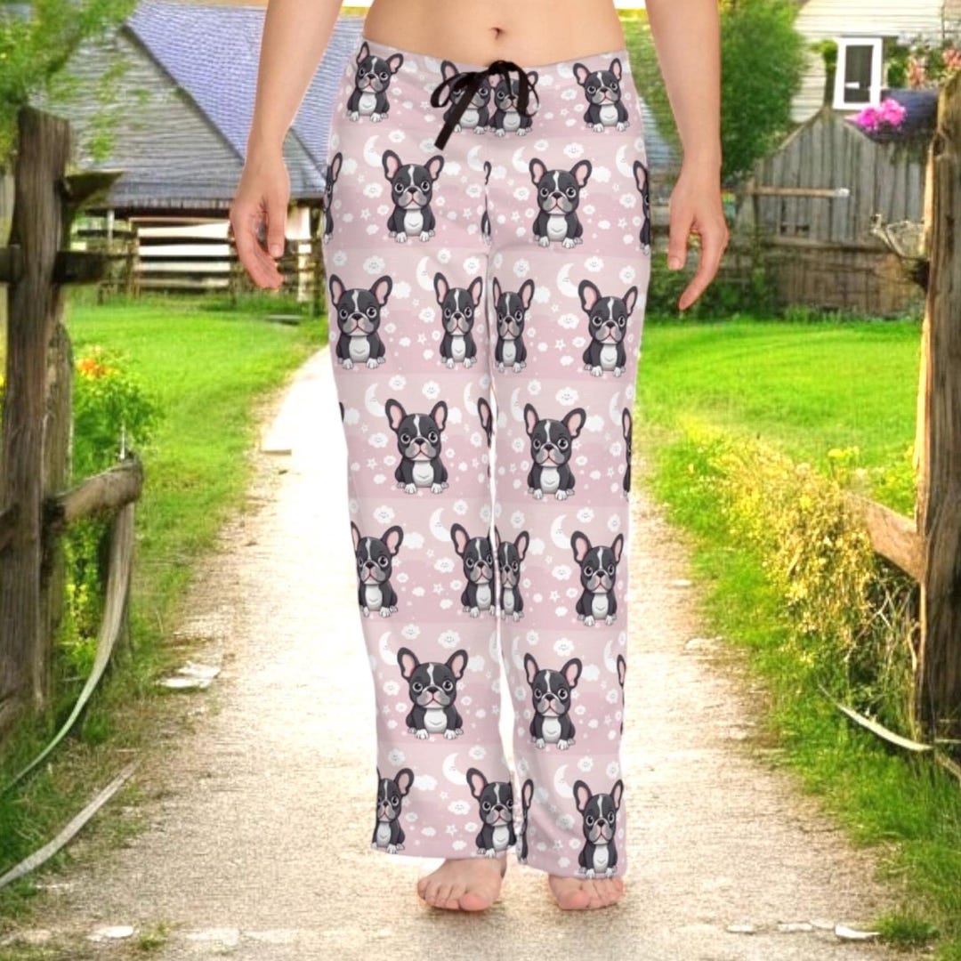 French Bulldog Lounge Pants for Women, Kawaii Frenchie Sleepwear ...