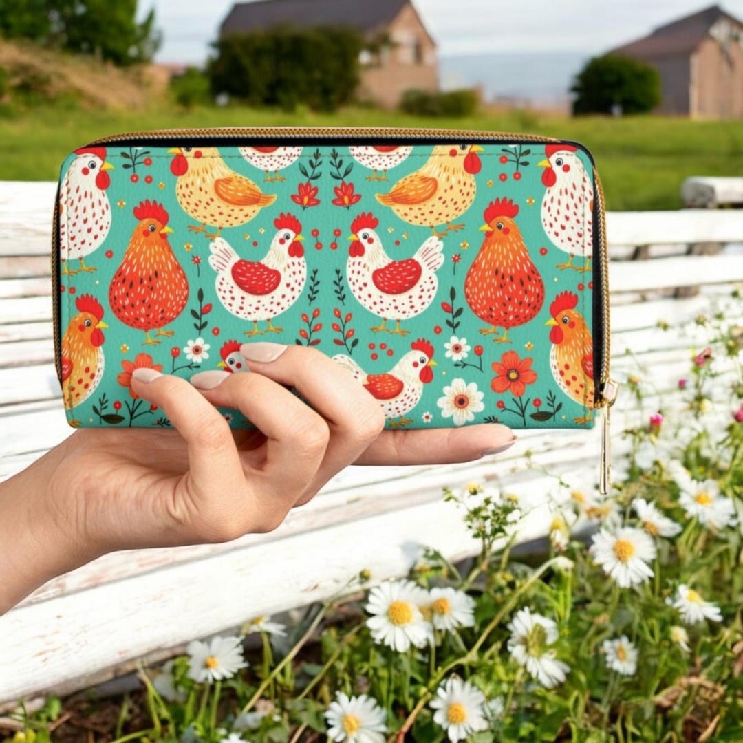 Bohemian Chickens Custom Design, Women's Long Zip Around Custom Artful ...