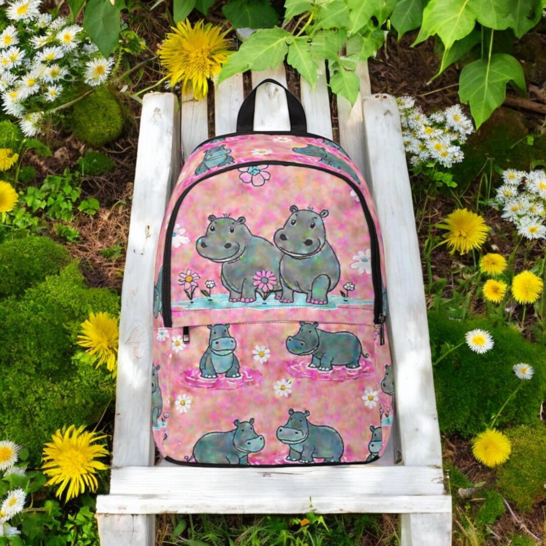 Pink Hippo Kids Custom Nylon Backpack, Custom Toddler, Preschool ...