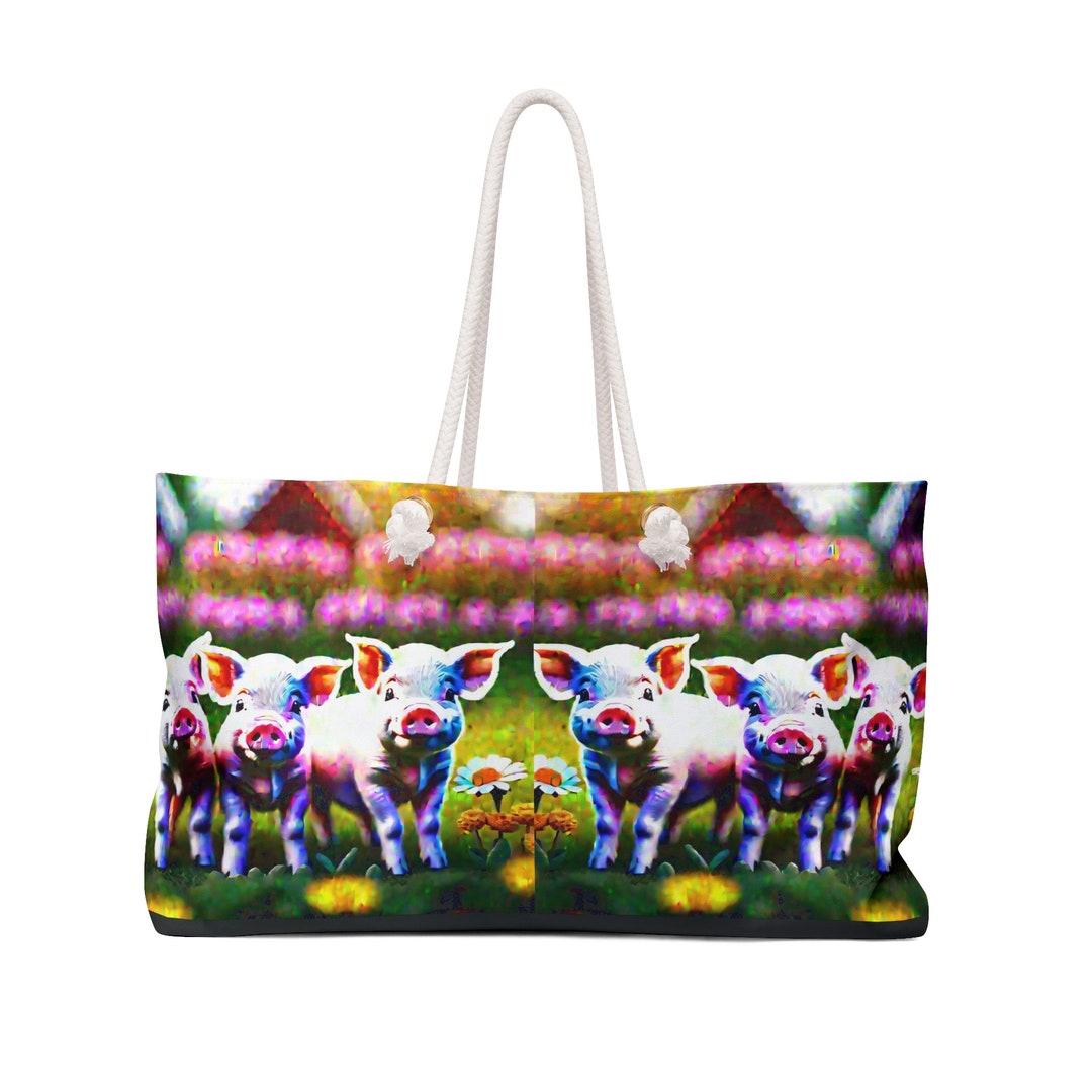 Baby Farm Pigs 24 Weekender Bag, Farm Design Tote Bag, Cute Pig XL Tote ...