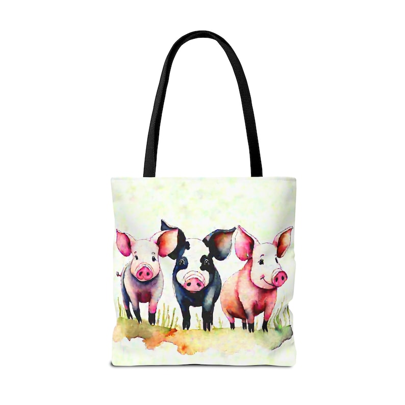 Eco Three Little Pigs 18 Inch Tote Bag, Swine Bag, Pig Bag, Farm Animal ...