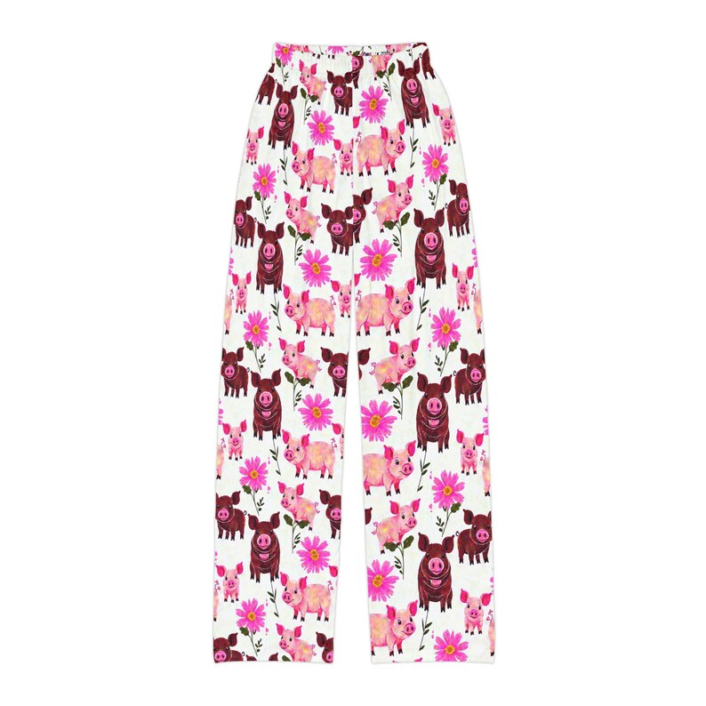 Minature Pig Kids Pajama Pants, Pot Belly Pig Pajamas, Pig Sleep Wear ...