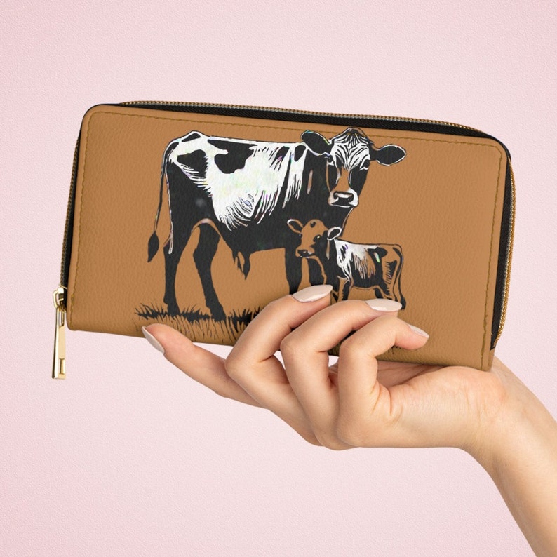 Hand Drawn Cows Vegan Leather Creulty Free Artistic Cow Design Designer ...