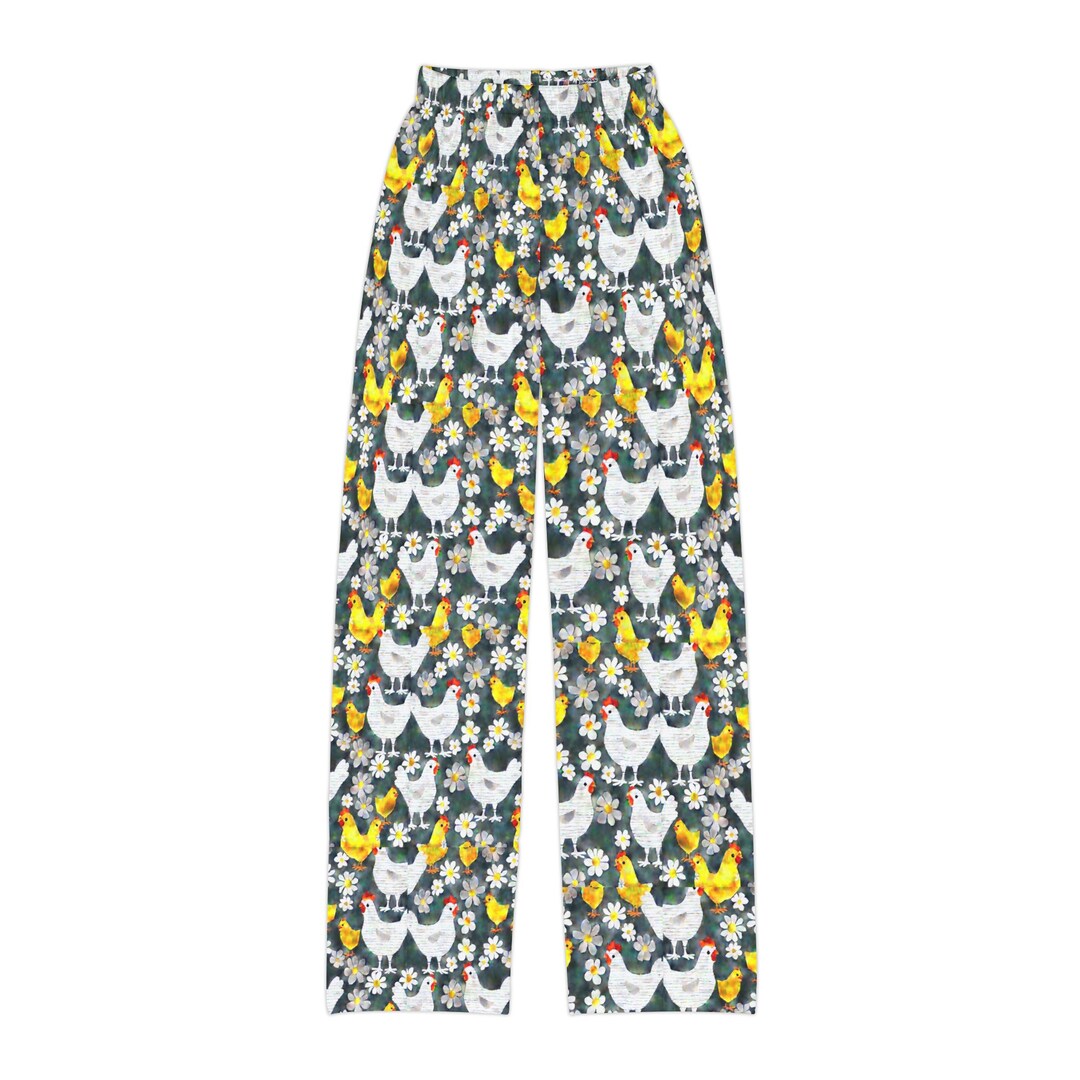 Chicken Design Kids Pajama Pants, Family Matching Chicken Pajamas, Kids ...