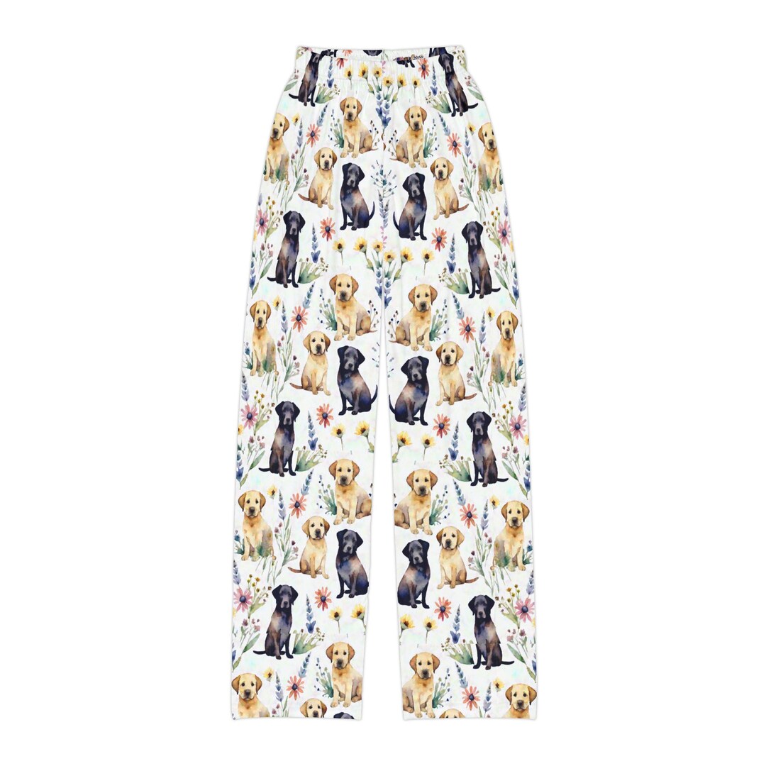 Labrador Print Kids Pajama Pants, Sleep Lounge Wear, Pj Bottoms, Family ...