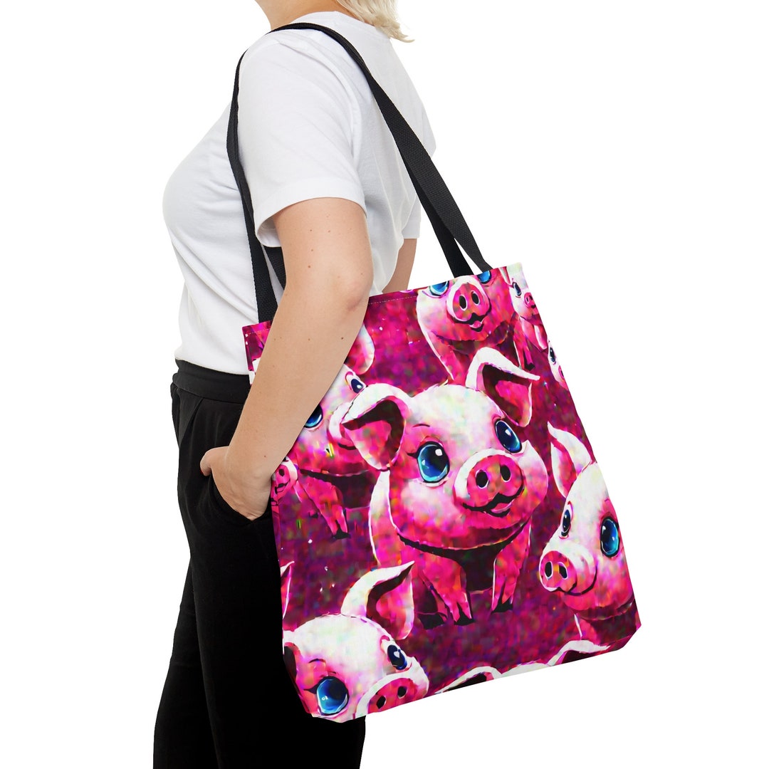 Eco Cute Pigs Reusable 18 Inch Tote Bag, Pig Lover Bag, Pig Tote, Pig ...