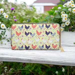 Classic Chicken Artistic Design Women's Vegan Leather Creulty Free Long ...