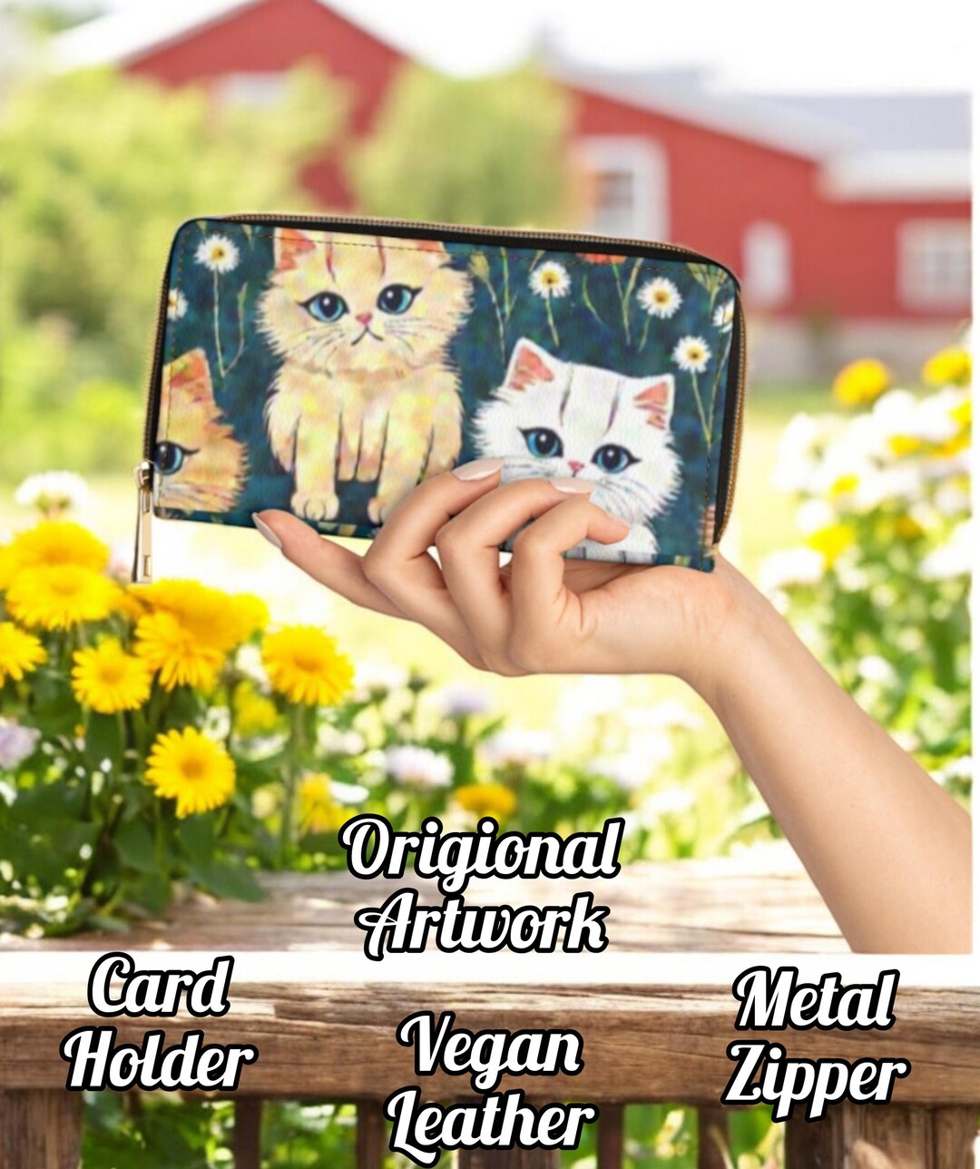 Persian Cats Artwork, Origional Artist Kitten Design, Womens Long Zip ...