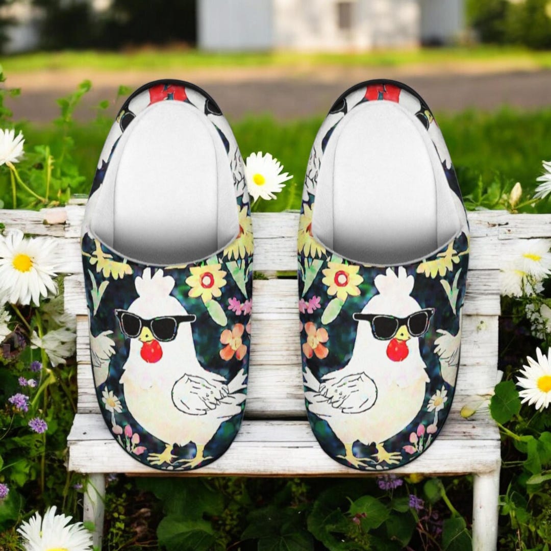 Women's Indoor Slippers Funny Chickens Design House Shoes, Cozy Winter ...