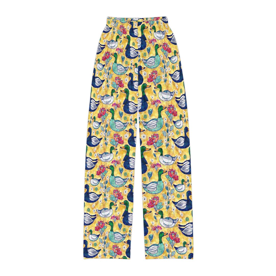Boho Ducks Kids Pajama Pants, Family Matching Pajama Pants, Kids Duck ...