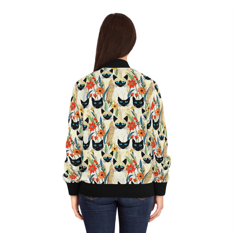 Artistic Cats Back to School Matching Women's Bomber Jacket, Cute Cat ...