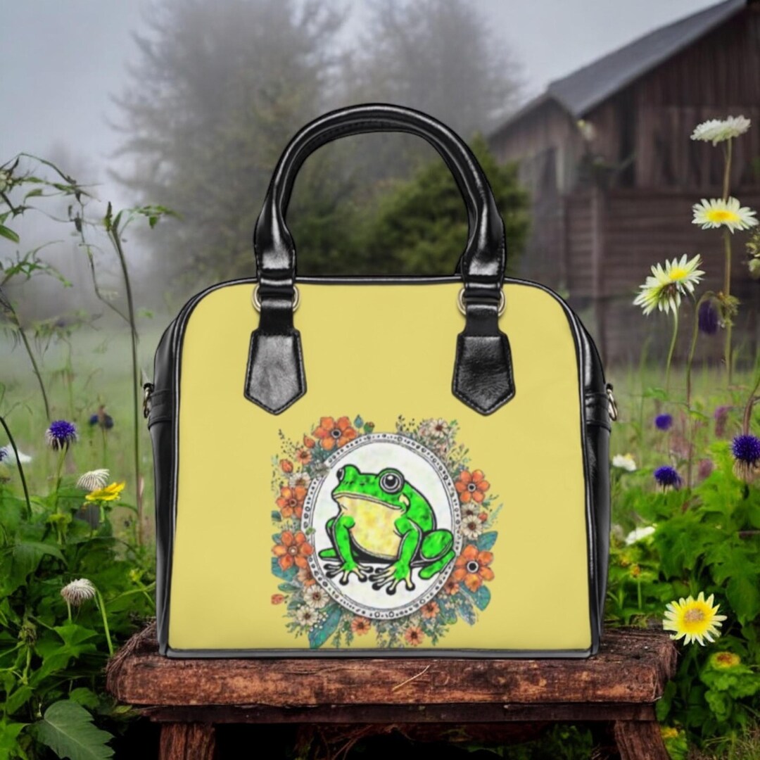 Shoulder Handbag With Frog Design, Cute Amphibian Bag for Women, Fun ...