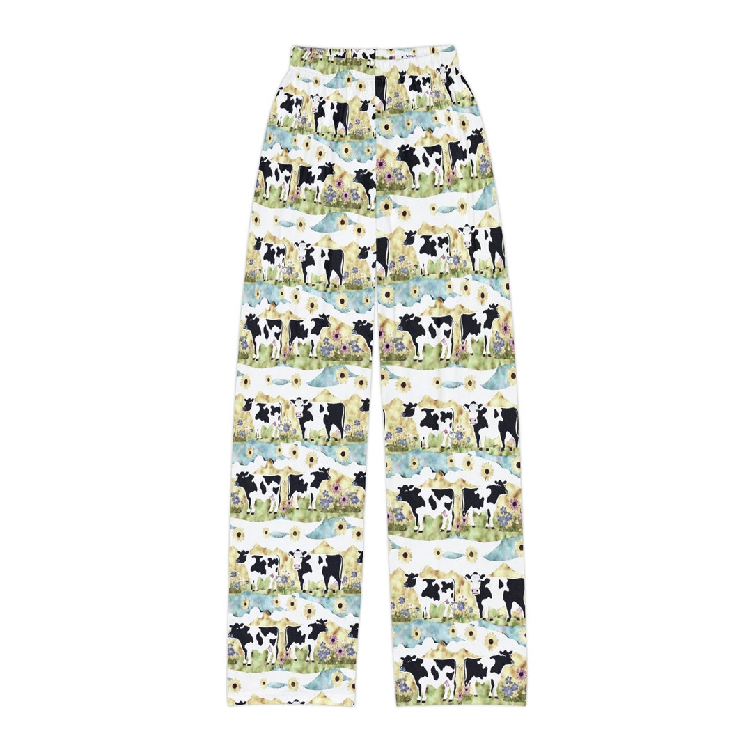 Dairy Cows Kids Pajama Pants, Family Matching Cow Pajama Pants, Kids ...