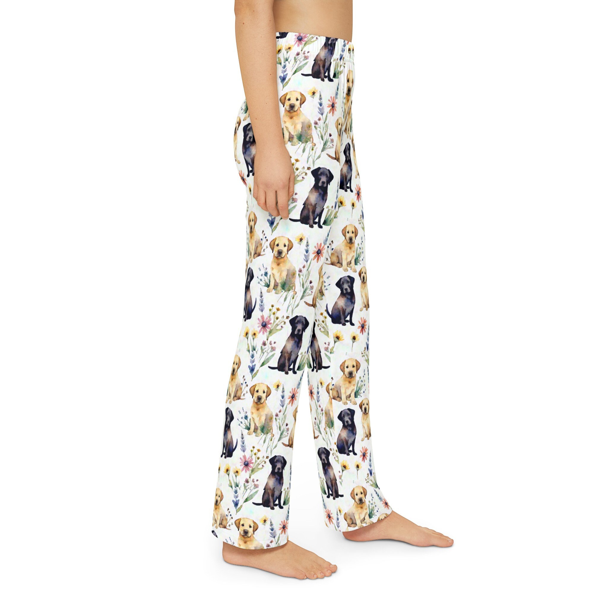 Labrador Print Kids Pajama Pants, Sleep Lounge Wear, Pj Bottoms, Family ...