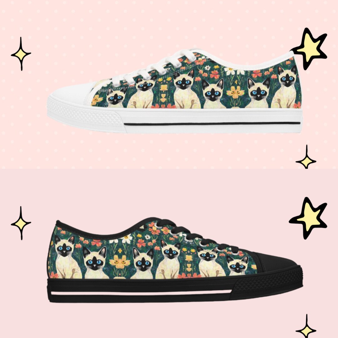 Siamese Kitten Artistic Cat Design Women's Cute Casual Comfy Colorful ...