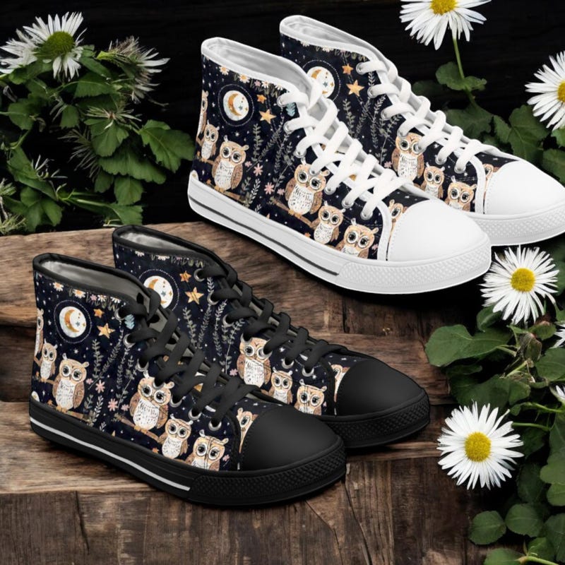 Sneakers With Owls - Etsy