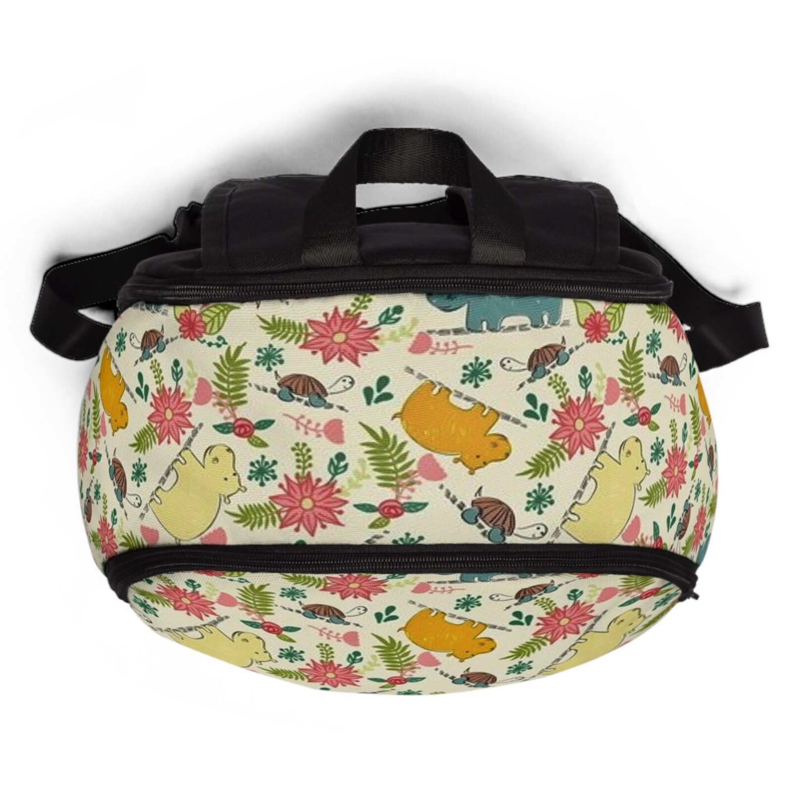 Cute Hippo & Turtle Artistic Design Custom Nylon Artful Backpacks ...