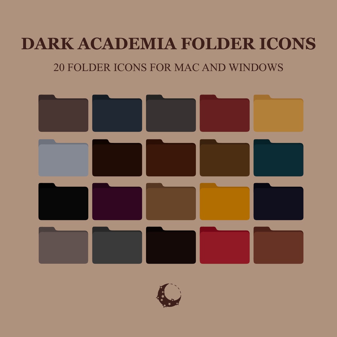 20 Desktop Folder Icons | Dark Academia Aesthetic for Mac and Windows ...