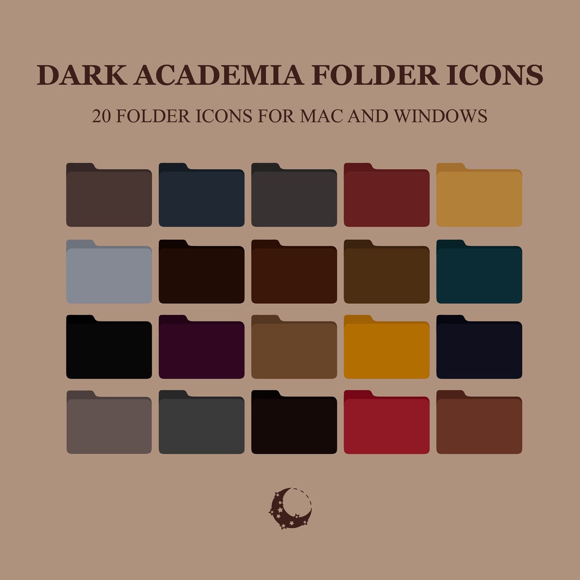 20 Desktop Folder Icons | Dark Academia Aesthetic for Mac and Windows ...