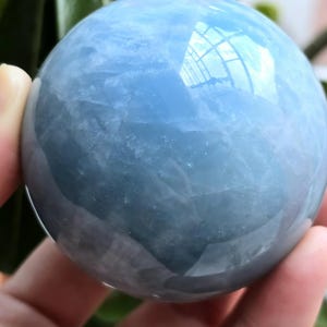 Large Aquamarine Sphere 61mm Silver Flashes & Asterism Gemmy Blue ...