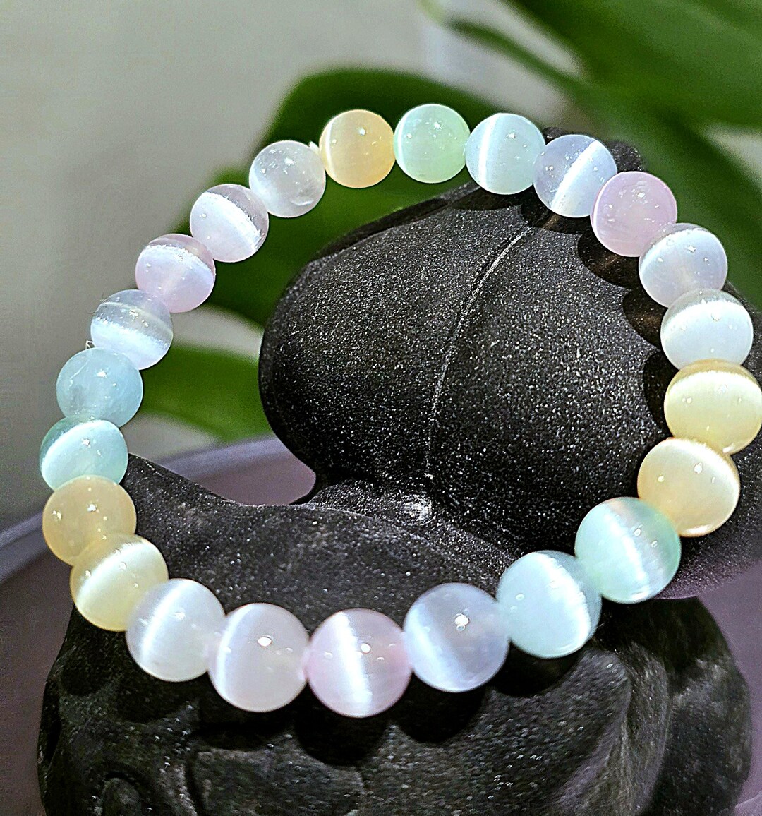Pure Energy Pastel Rainbow Selenite Bracelet | Colorful Tranquility ...