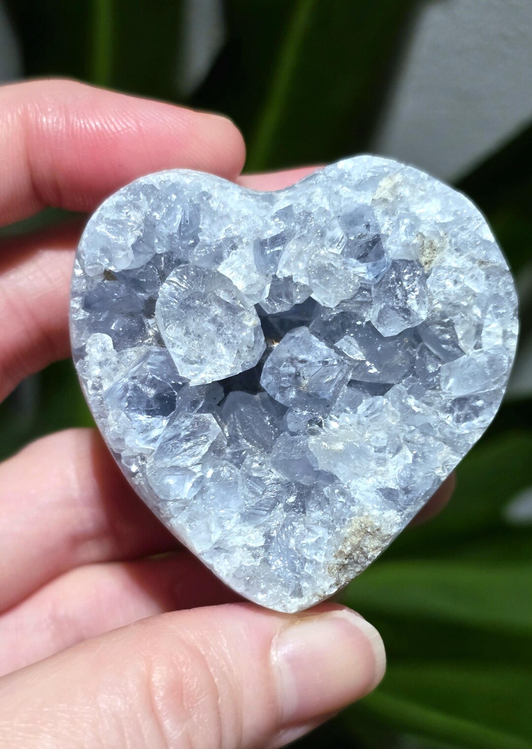 Cute Celestite Heart Blue Crystal Heart Crystal Decor Anniversary Gift ...