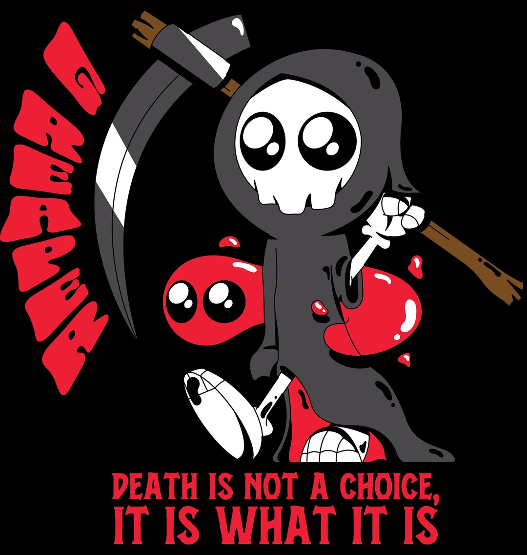 Grim Reaper Red Slime Digital Illustration Design Pre-made - Etsy