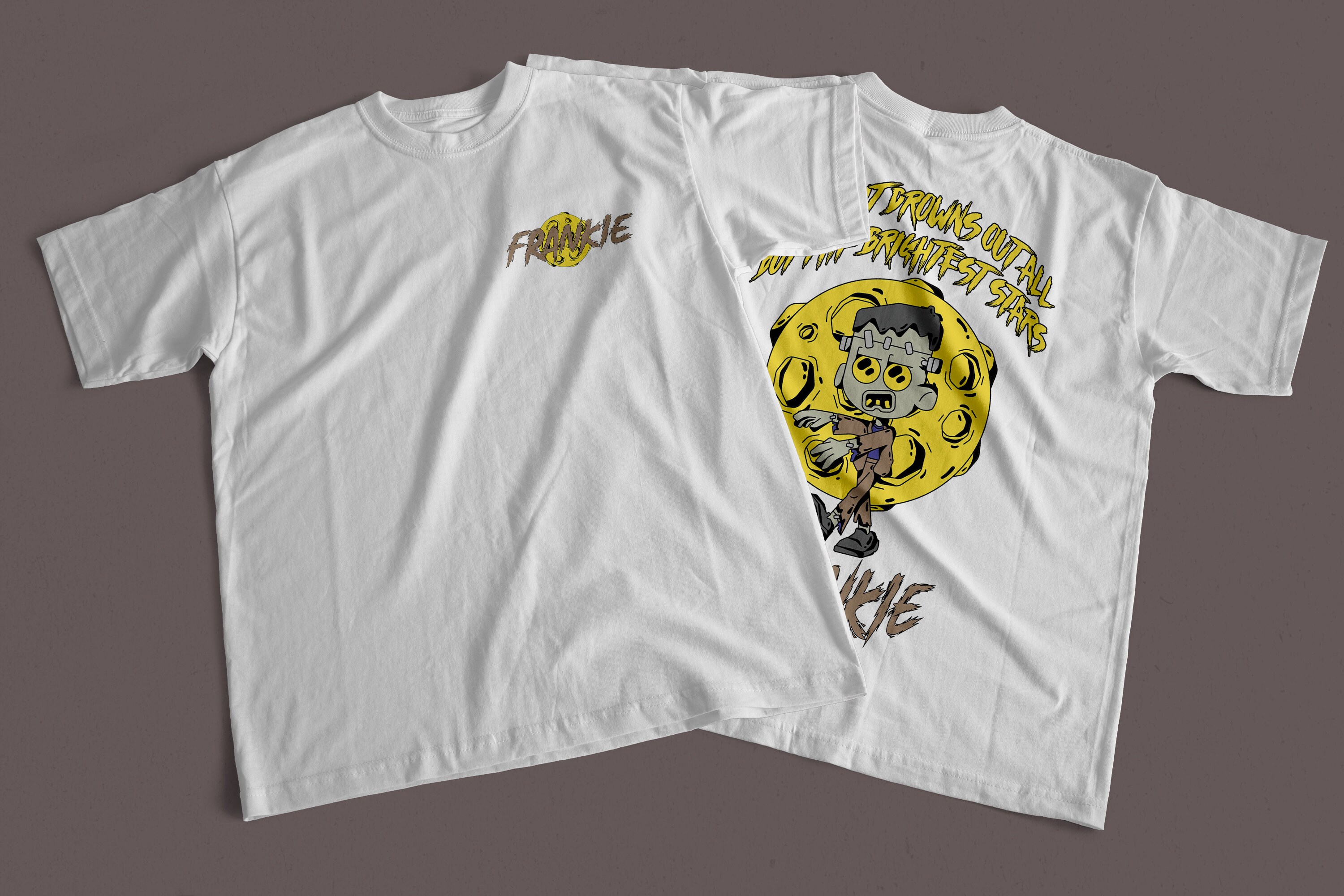 Frankenstein Moon Walking Digital Illustration Design Pre-made - Etsy