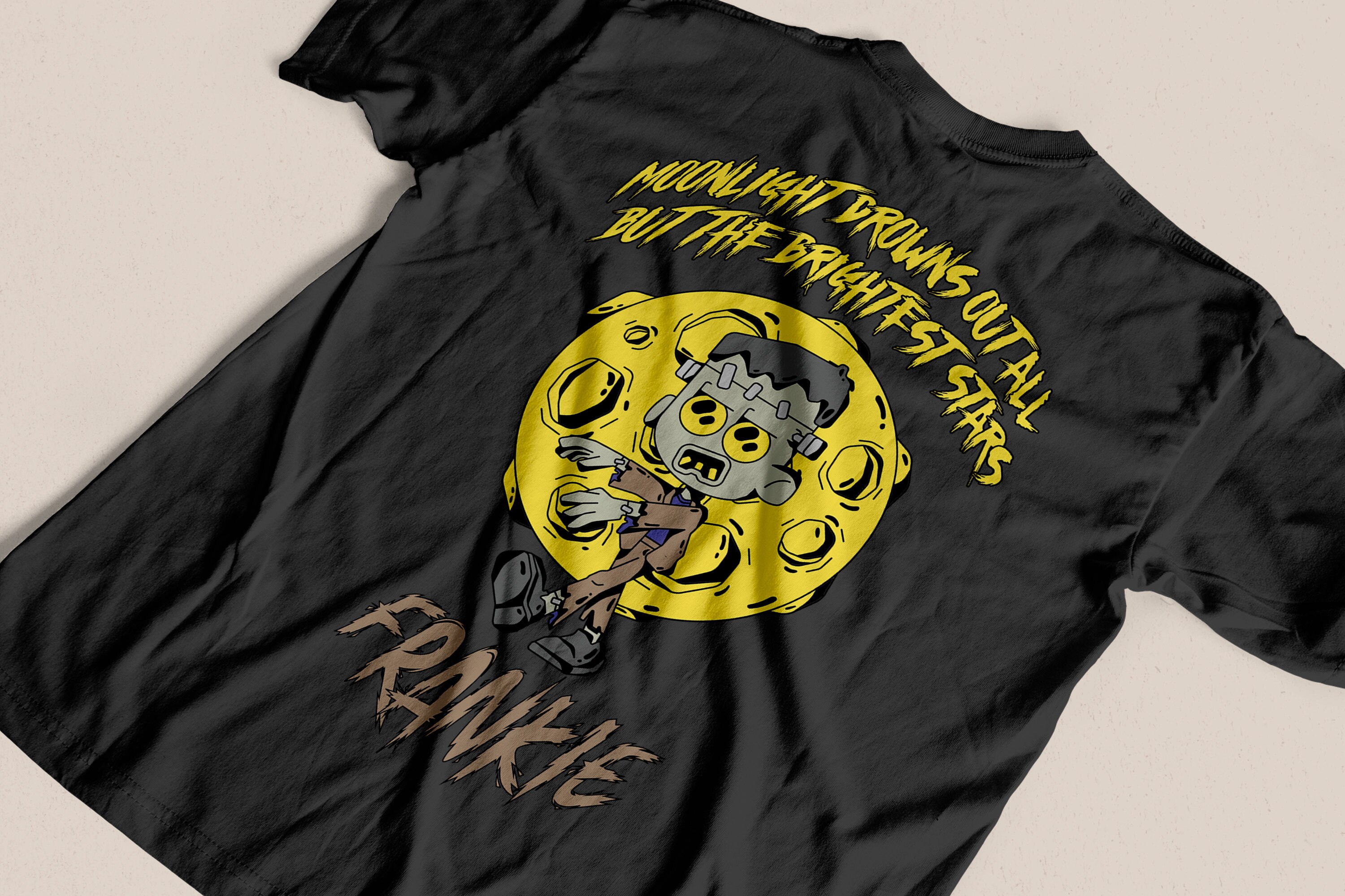 Frankenstein Moon Walking Digital Illustration Design Pre-made - Etsy