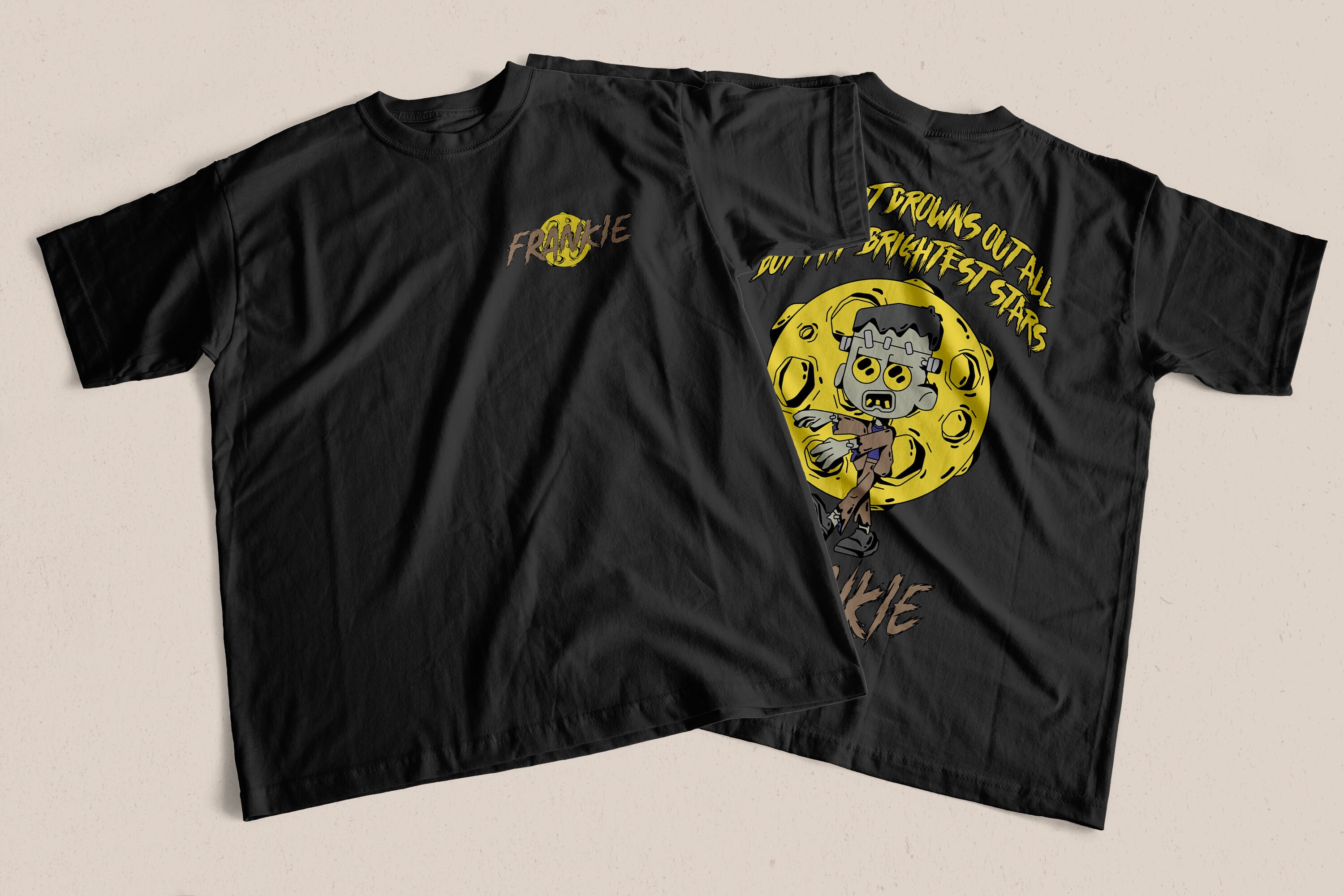 Frankenstein Moon Walking Digital Illustration Design Pre-made - Etsy