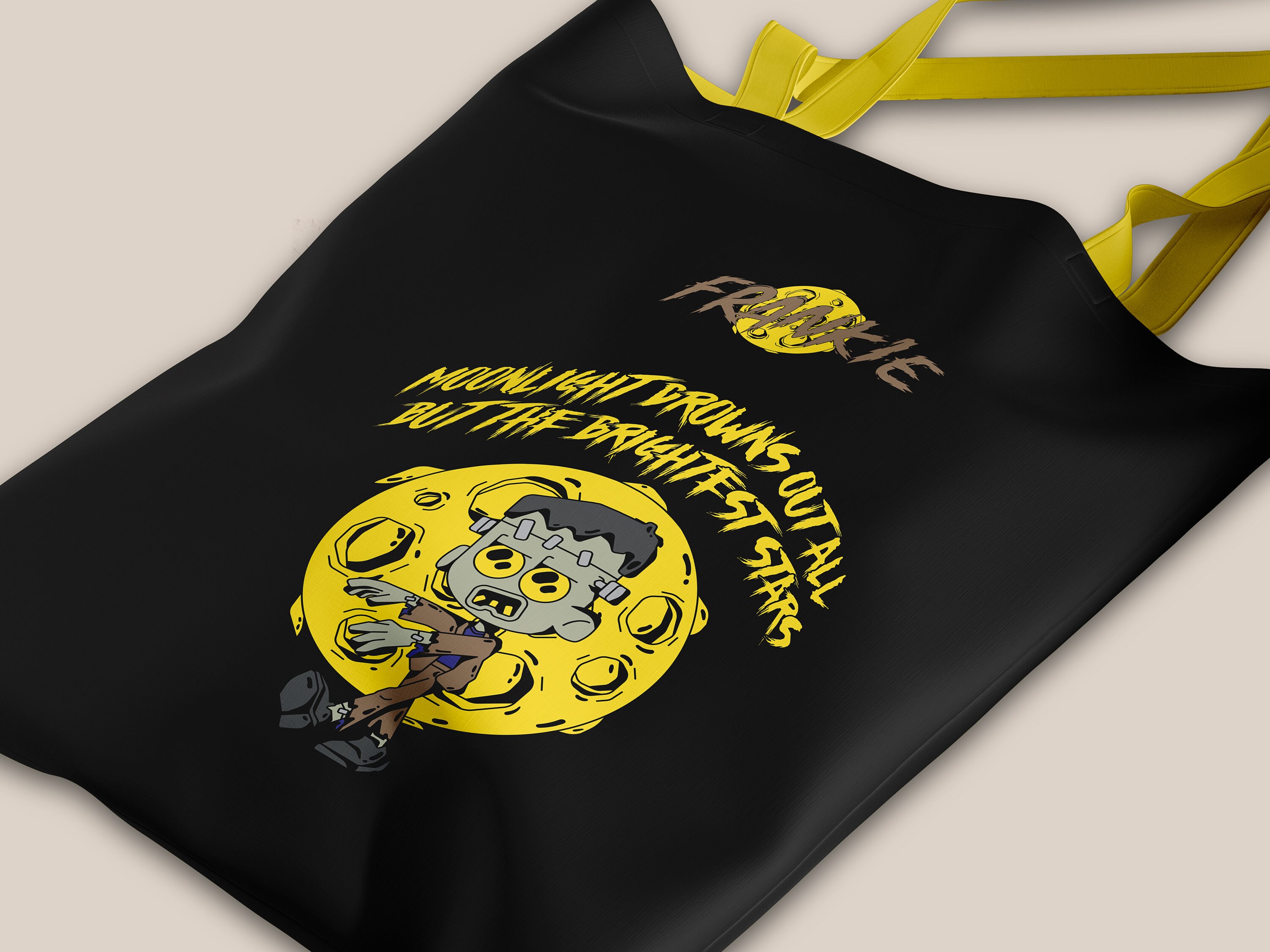 Frankenstein Moon Walking Digital Illustration Design Pre-made - Etsy