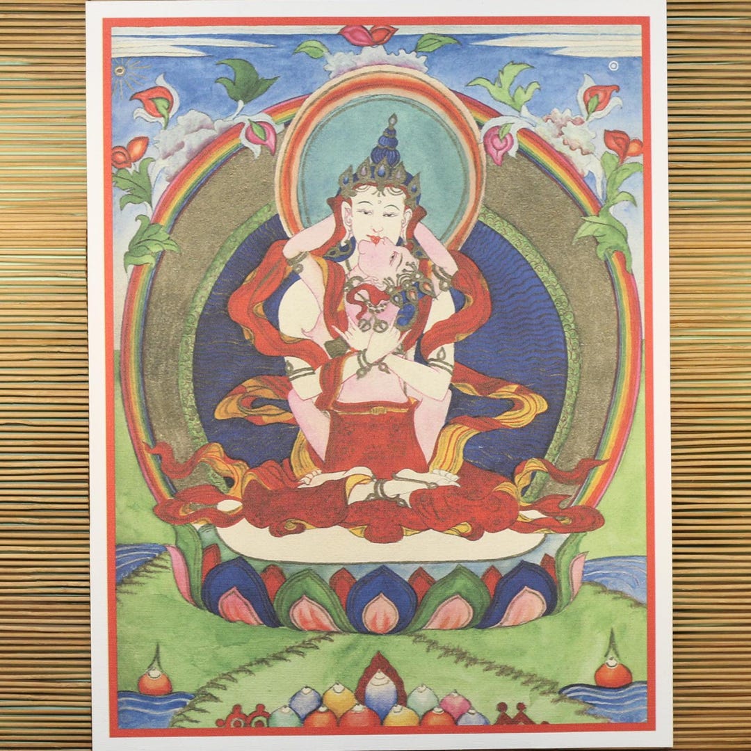 Buddha Vajrasattva Tibetan Thangka, Print Natural Canvas 16in - Etsy