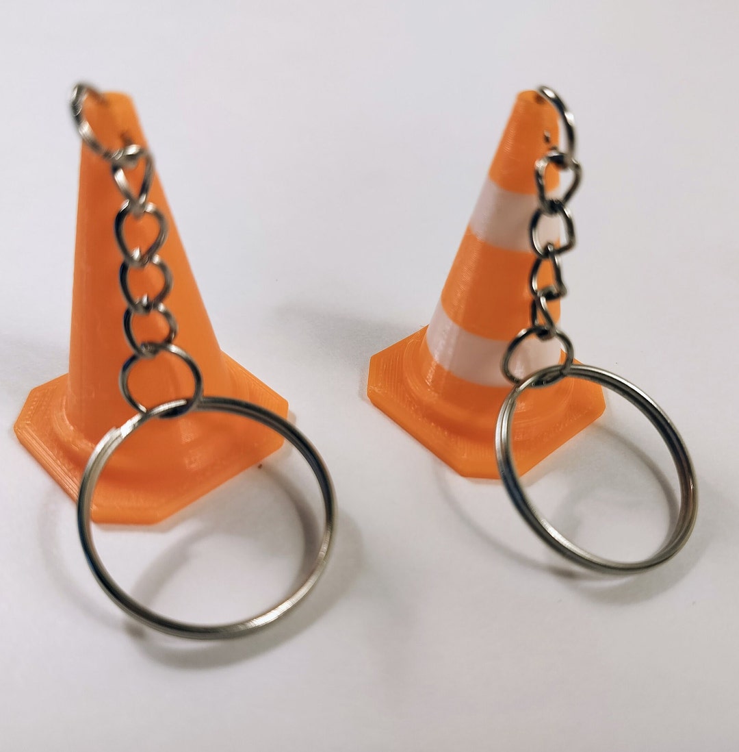 Traffic Cone Keychain Orange Construction Safety Pylon Key Chain - Etsy
