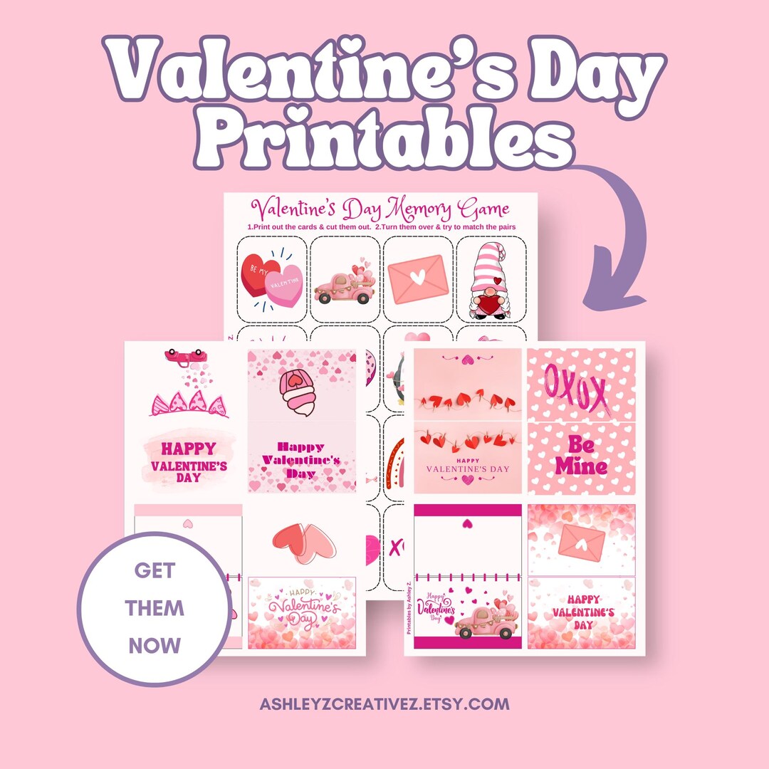 Valentine's Day Printables Bundle: Games, Crafts, Cards, Tags (digital ...