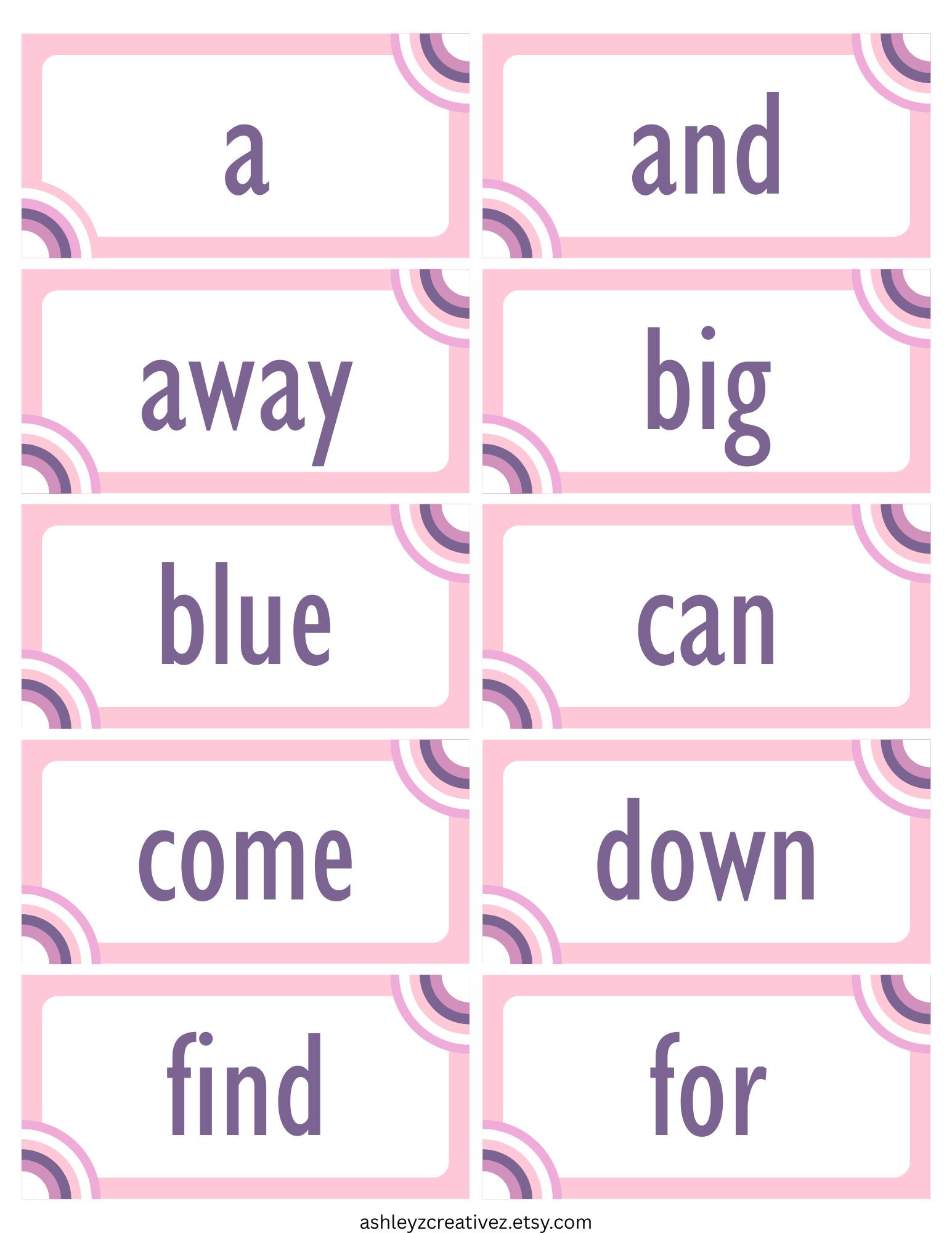 Preschool Sight Words & Alphabet Flash Cards: Early Learning (PDF ...