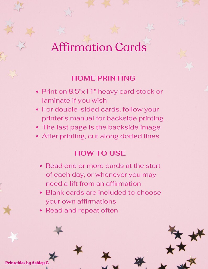 Adult Positive Affirmation Cards - Etsy
