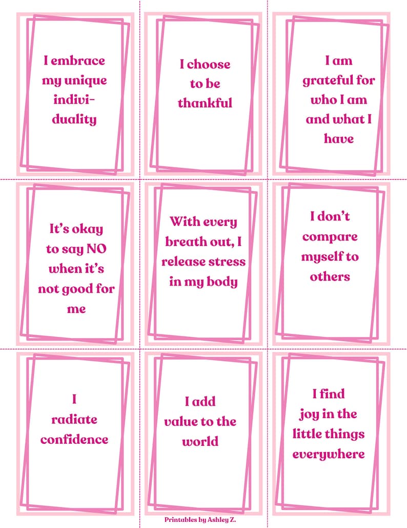 Adult Positive Affirmation Cards - Etsy