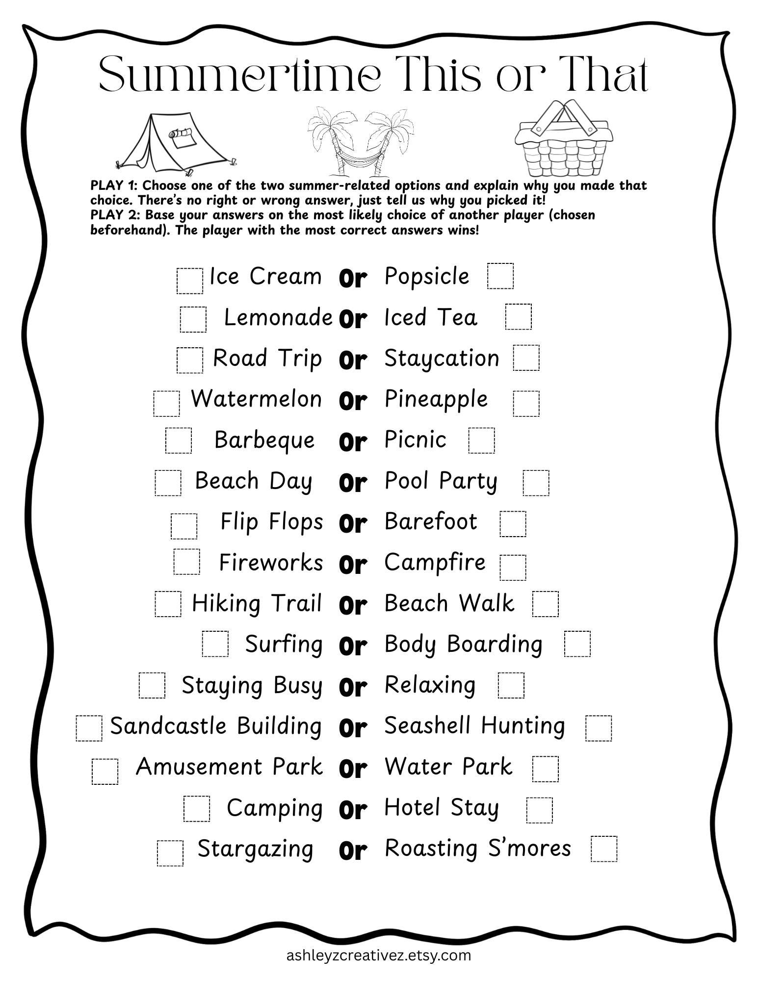 Summer Travel Printable for Kids - Coloring Book, Travel Journal, Games ...