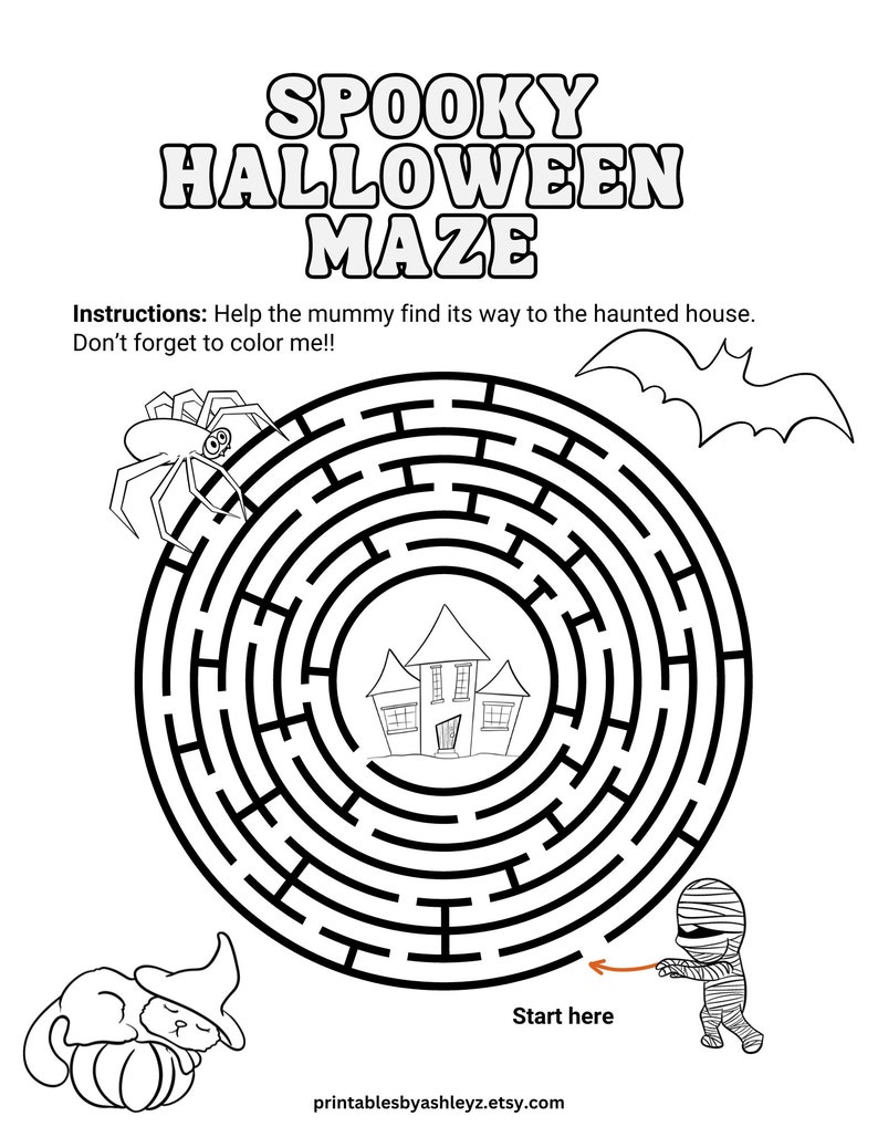 Halloween Printable Games & Coloring Bundle - Etsy