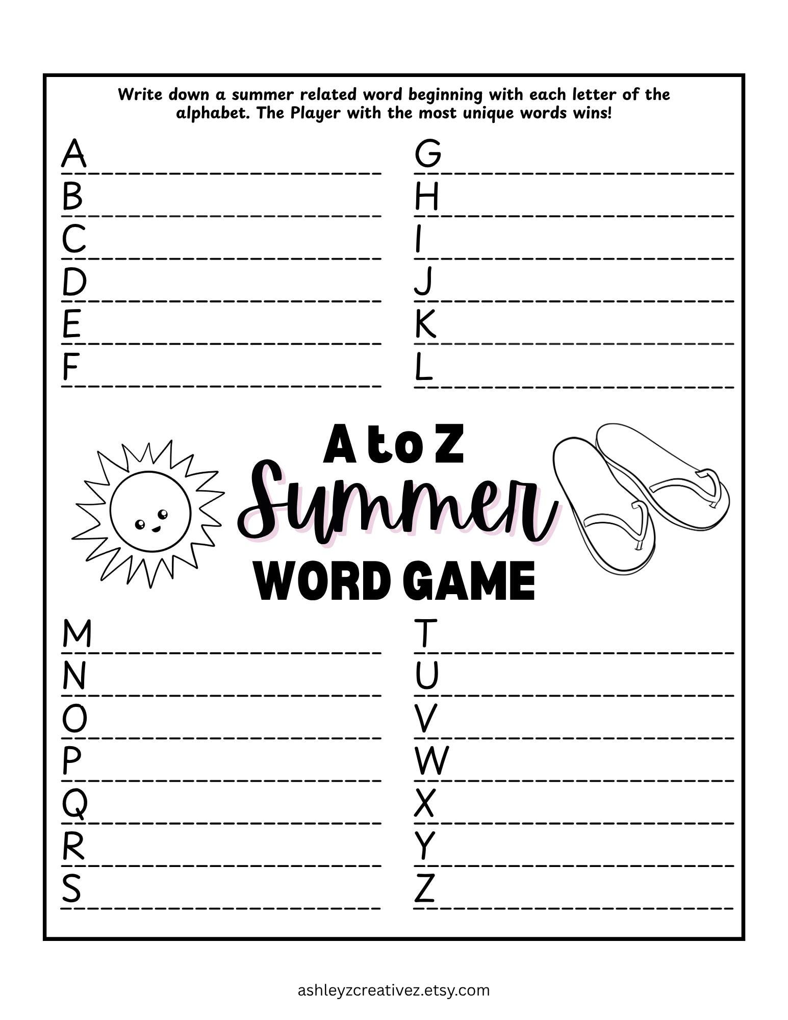 Summer Travel Printable for Kids - Coloring Book, Travel Journal, Games ...