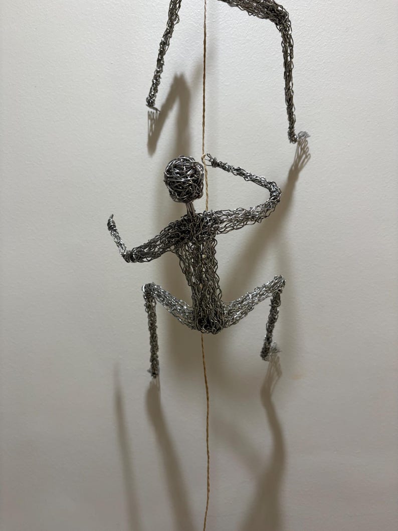 Climbing Man Wire Wall Sculpture, Metal Art Decor, Set of 2 - Etsy