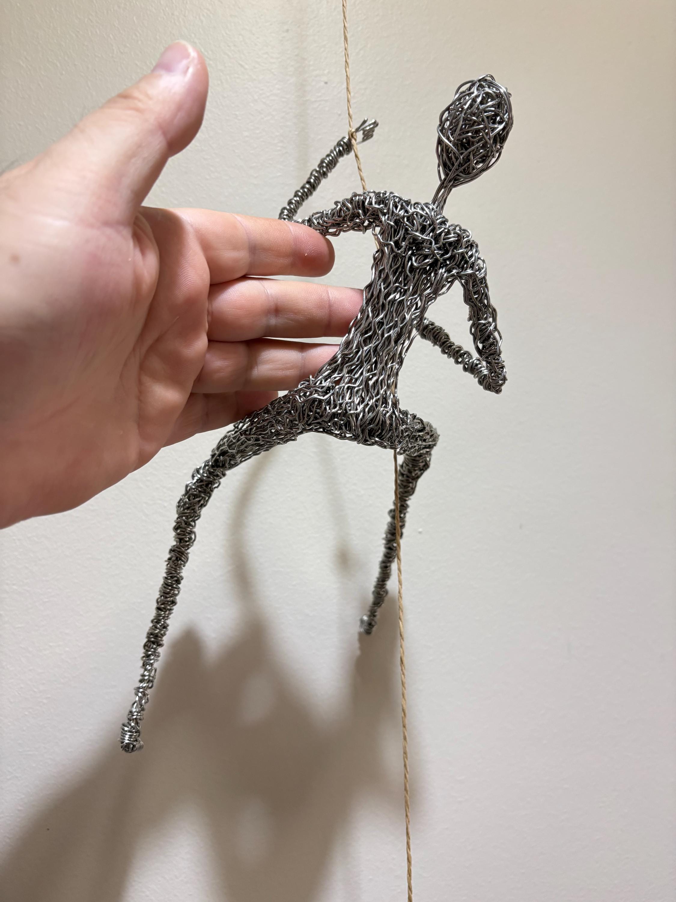 Climbing Man Wire Wall Sculpture, Metal Art Decor, Set of 2 - Etsy