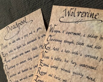 Wolverine or Deadpool Poem Acrostic Poem Scroll - Etsy