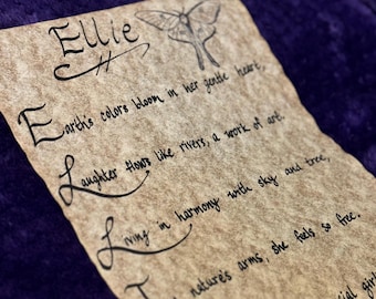 Personalized Name Acrostic Poem – Custom Calligraphy Parchment Gift - Etsy