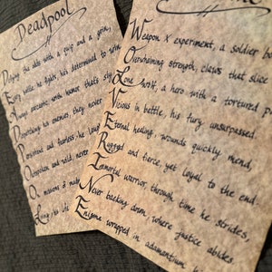 Wolverine or Deadpool Poem Acrostic Poem Scroll - Etsy