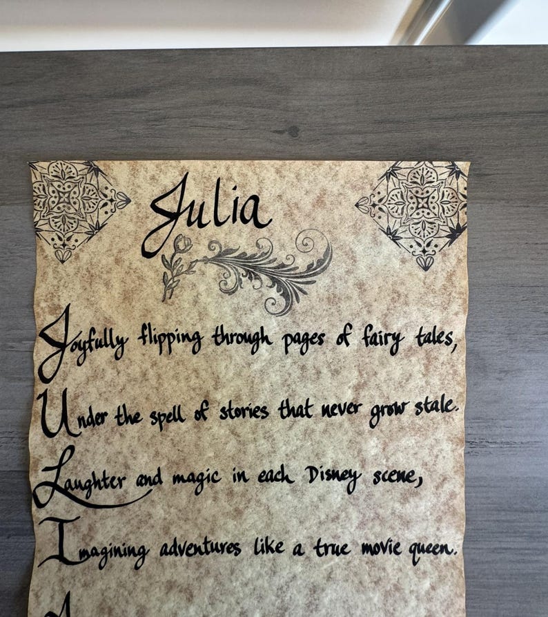 Personalized Name Acrostic Poem Scroll: Custom Calligraphy Art on ...