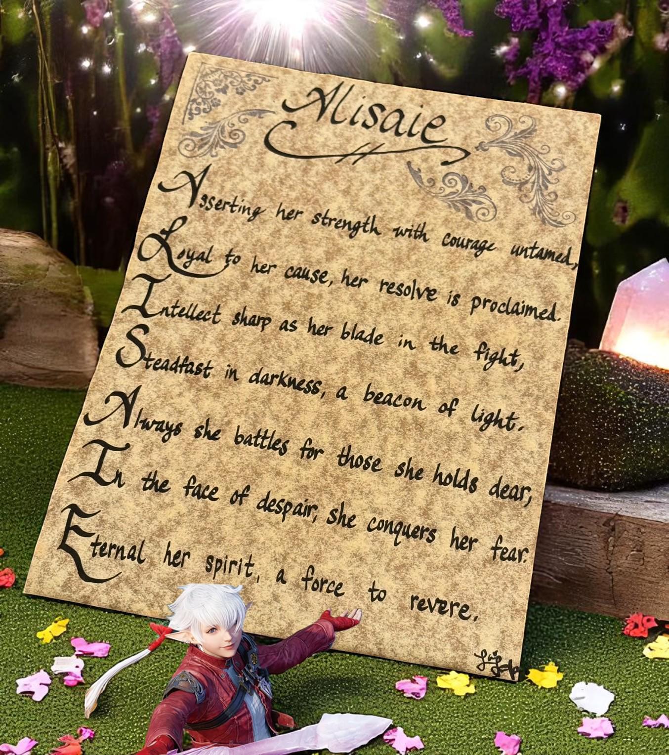 FFXIV Calligraphy Scroll - Personalized Final Fantasy XIV Inspired Gift ...