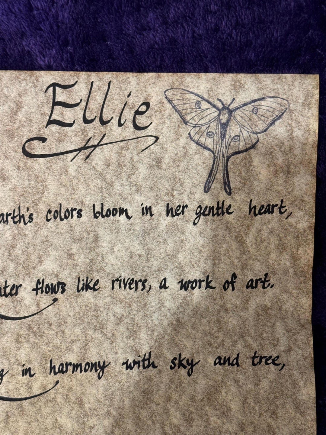 Personalized Acrostic Name Poem – Custom Calligraphy Parchment Gift ...