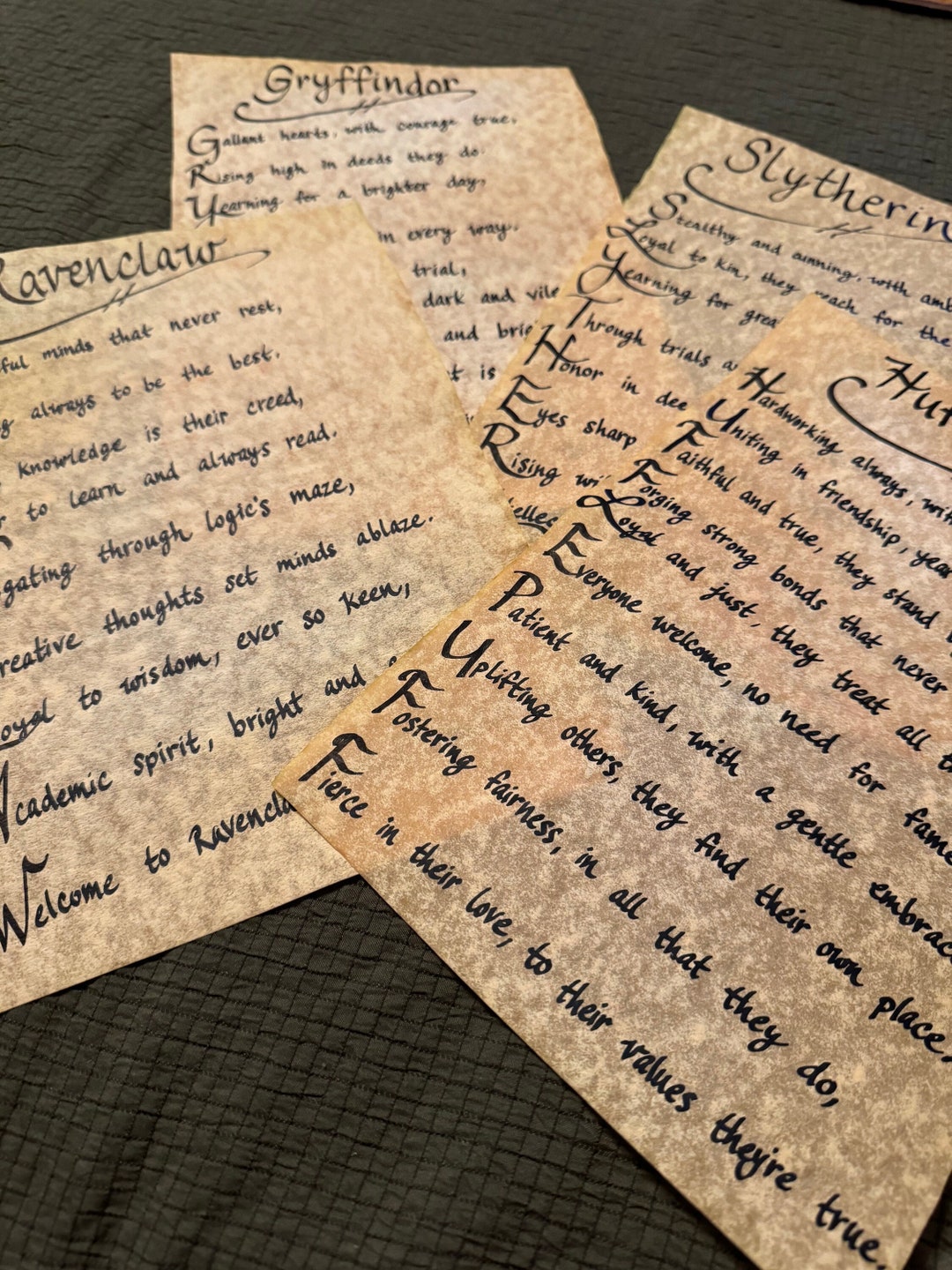Harry Potter Houses acrostic Poem Scroll - Etsy