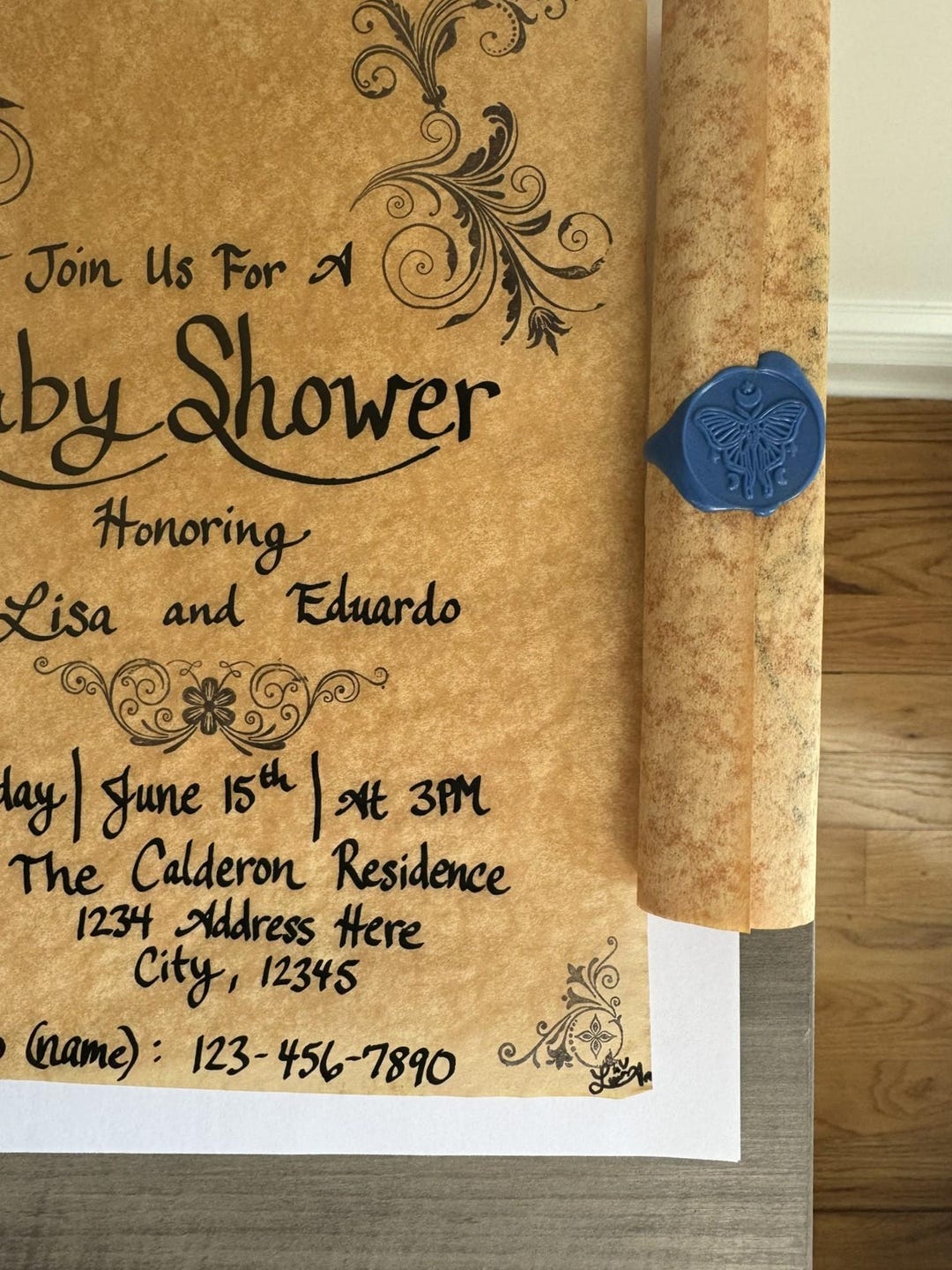Personalized Calligraphy Baby Shower Scroll: Poem Keepsake, Nursery ...